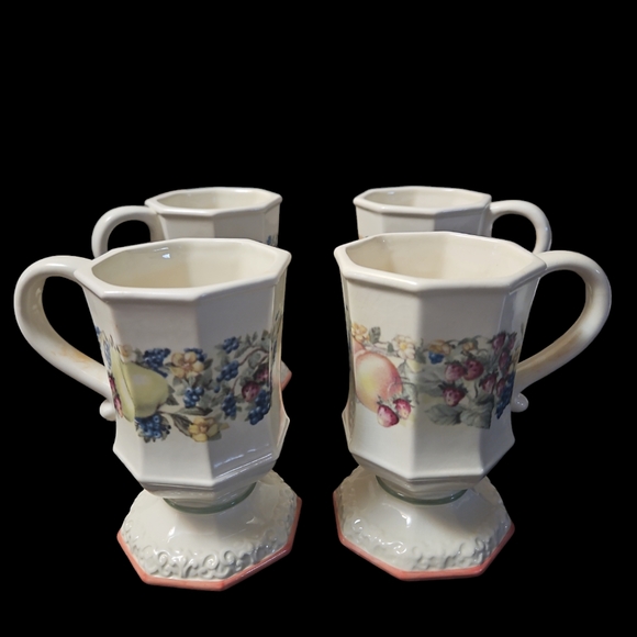 Avon | Dining | Vintage Avon Sweet Country Harvest Set Of 4 Pedestal ...